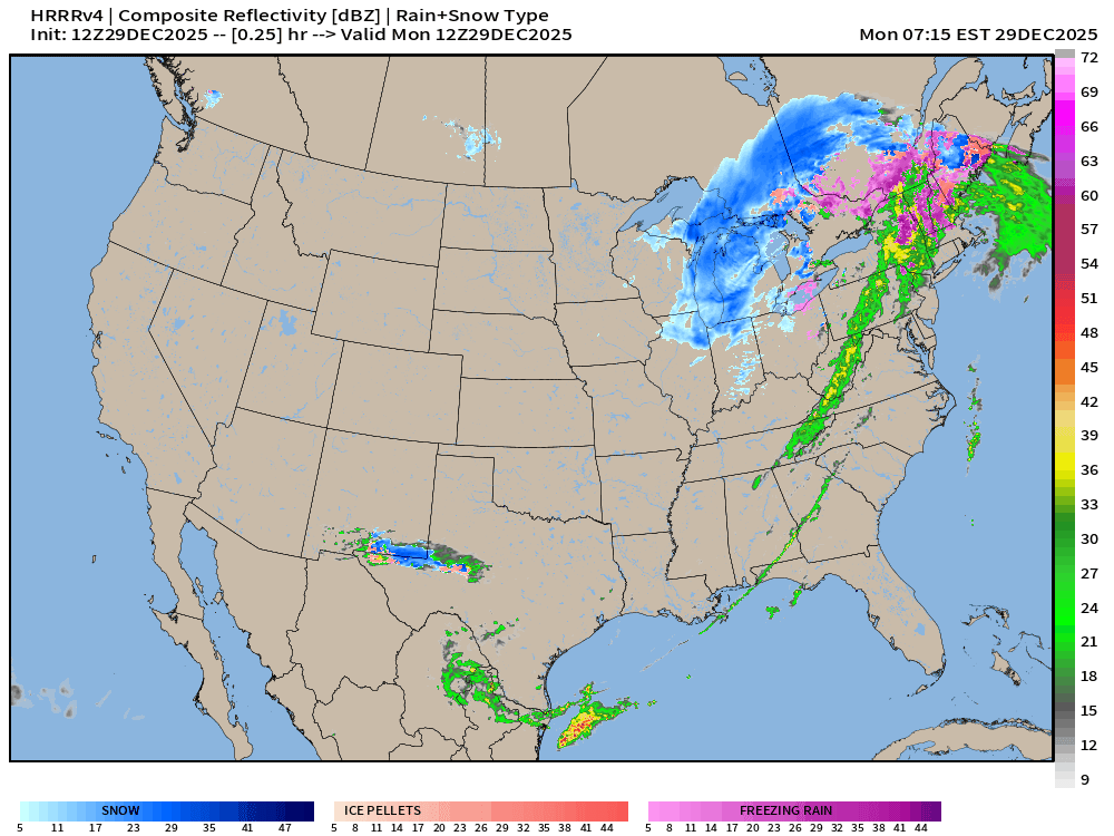 December 29, 2025 Monday Morning Winter Weather