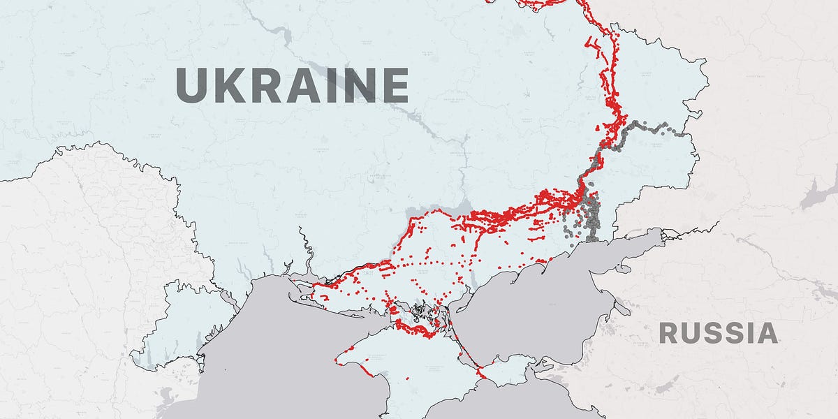 Russian field fortifications in Ukraine