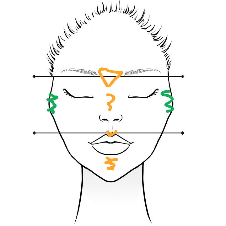 diamond face shape drawing