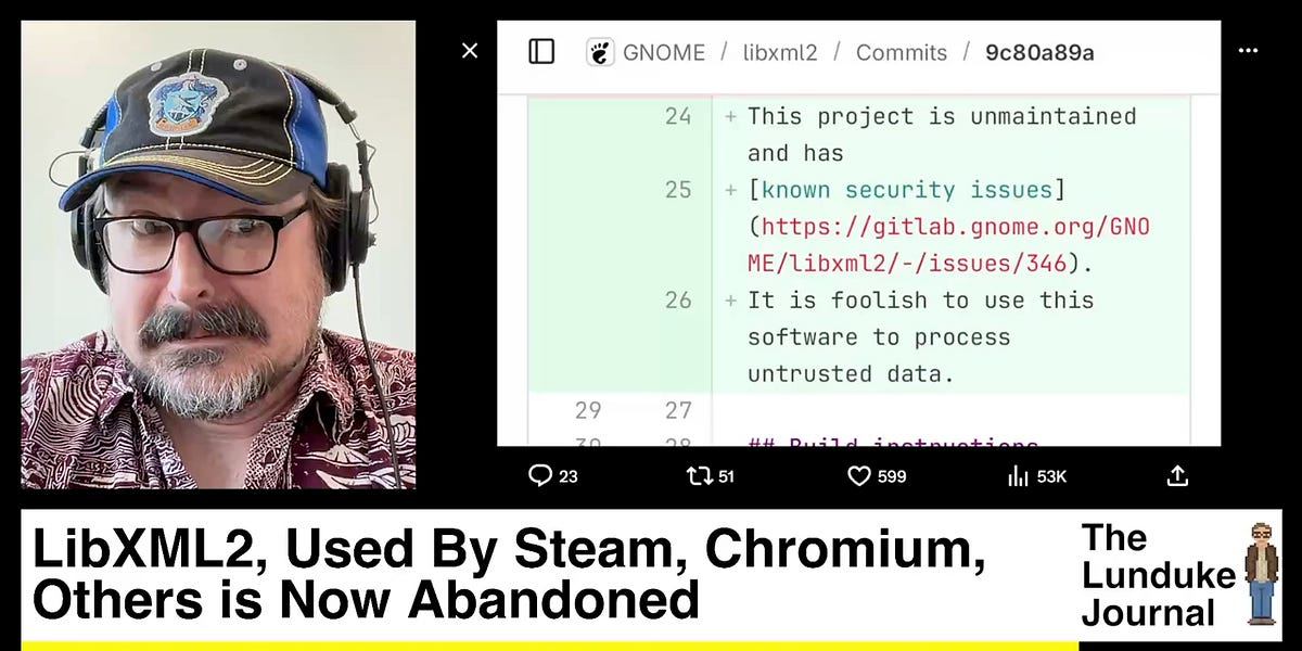 Libxml2 Used By Steam Chromium Others Is Now Abandoned