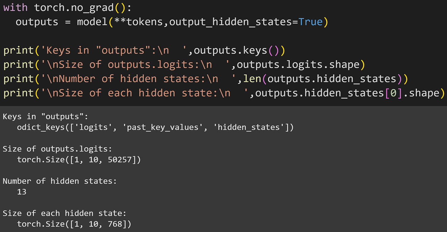 LLM breakdown 4/6: Transformer outputs (hidden states)