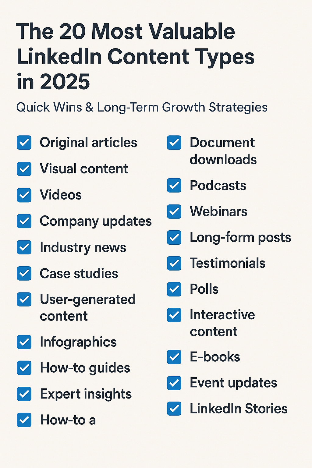 The 20 Most Valuable LinkedIn Content Types in 2025: Quick Wins & Long ...