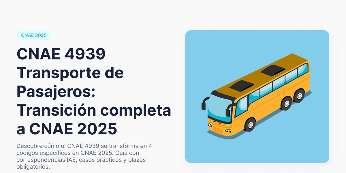 CNAE 4939 Transporte de Pasajeros: Transición completa a CNAE 2025