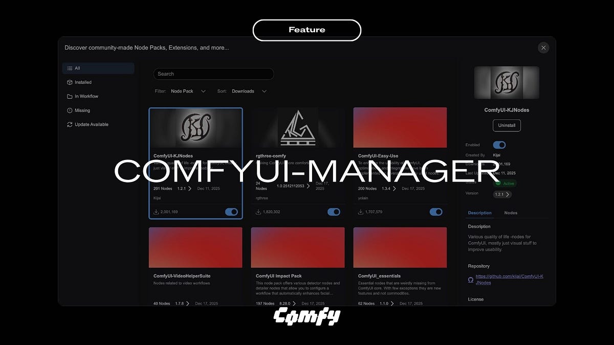Meet the new ComfyUI-Manager - by Daxiong (Lin)