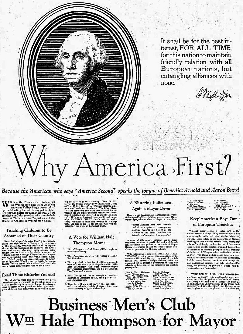 History of "America First" - by HM Beisswenger