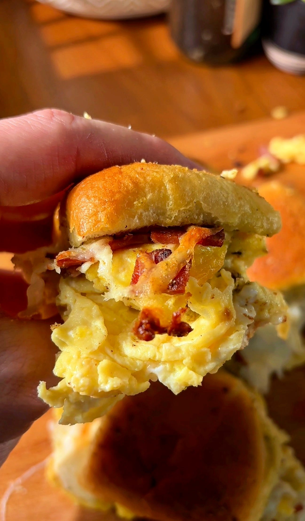 Garlic Herb Bacon Egg & Cheese Sliders - by Chef Josh Gale