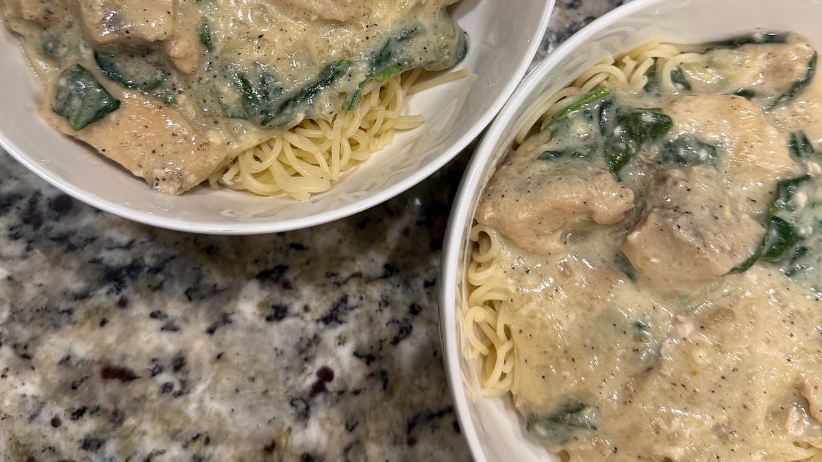 Creamy High Protein Chicken Alfredo (almost 50g Preston per serving)