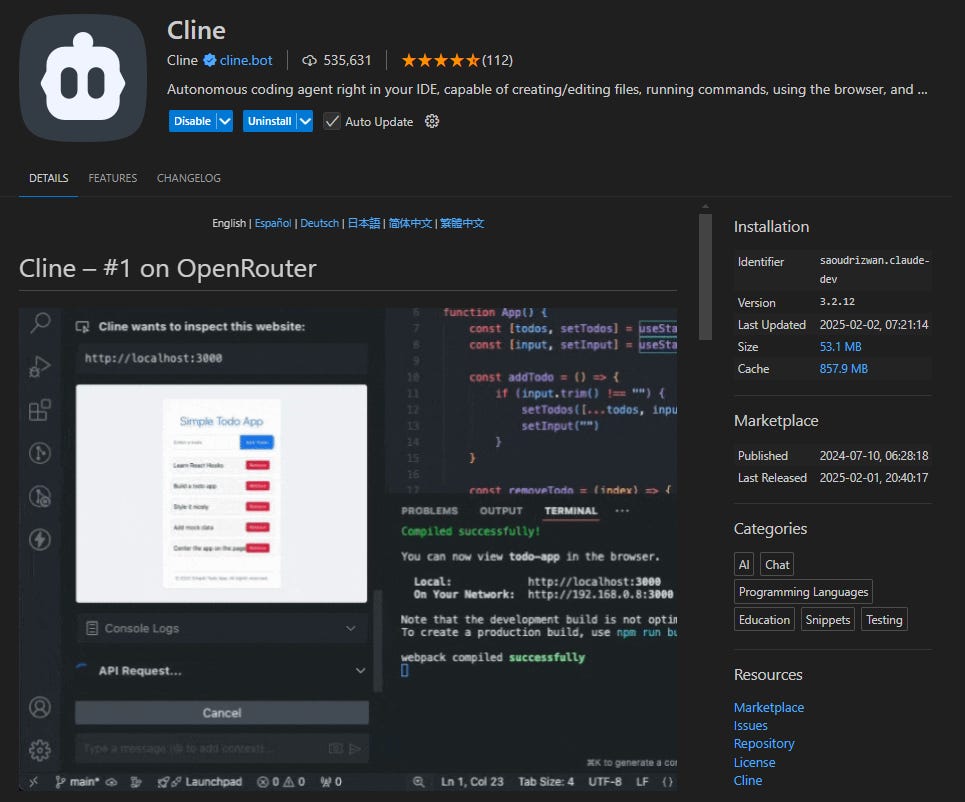 Why I Code with Cline - by Vaskin Kissoyan