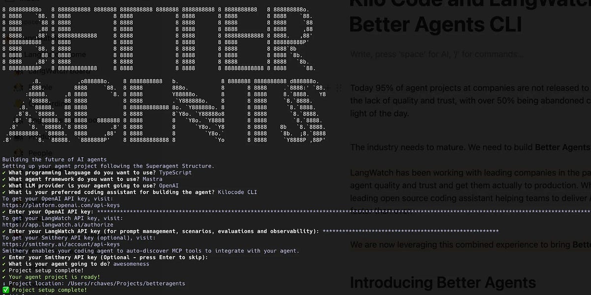 Better Agents CLI with Kilo Code and LangWatch - by Darko