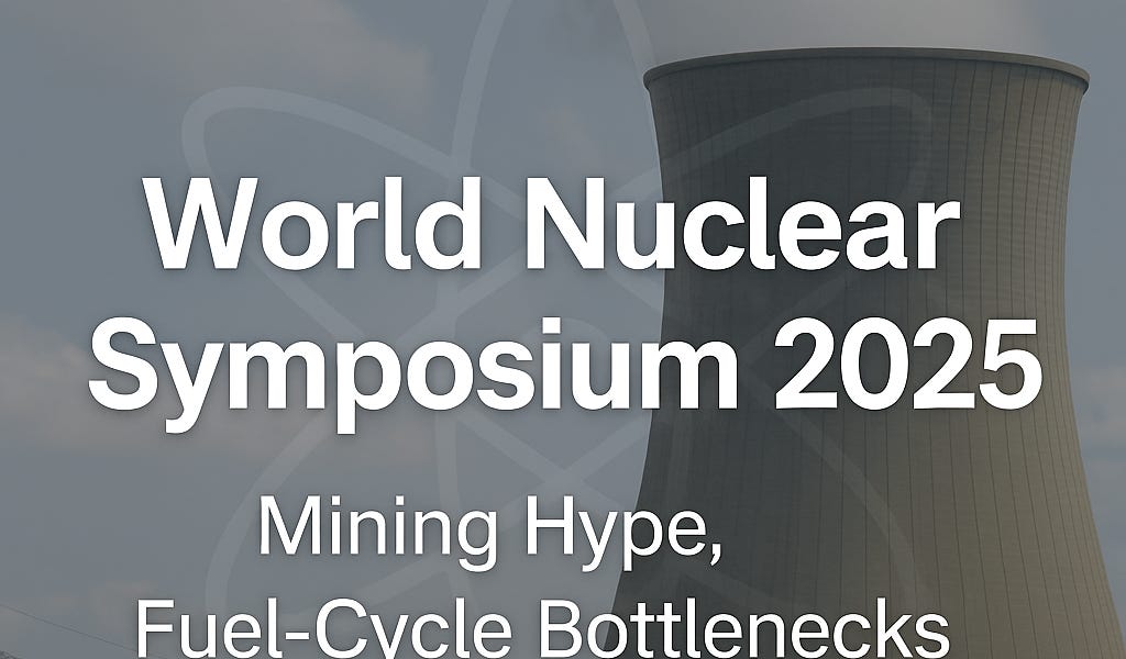 World Nuclear Symposium 2025: Mining Hype, Fuel-Cycle Bottlenecks