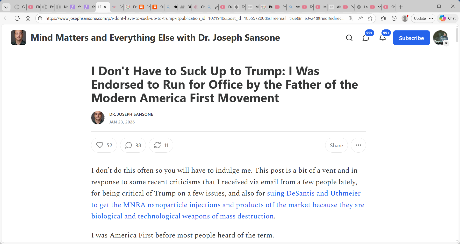 Dr. Joseph Sansone writes, strong warrior & excellent stackers ...