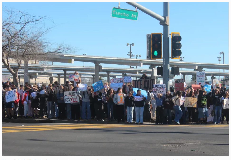 ANTI-ICE PROTEST AT PV HIGH SCHOOL - by Rob Berry