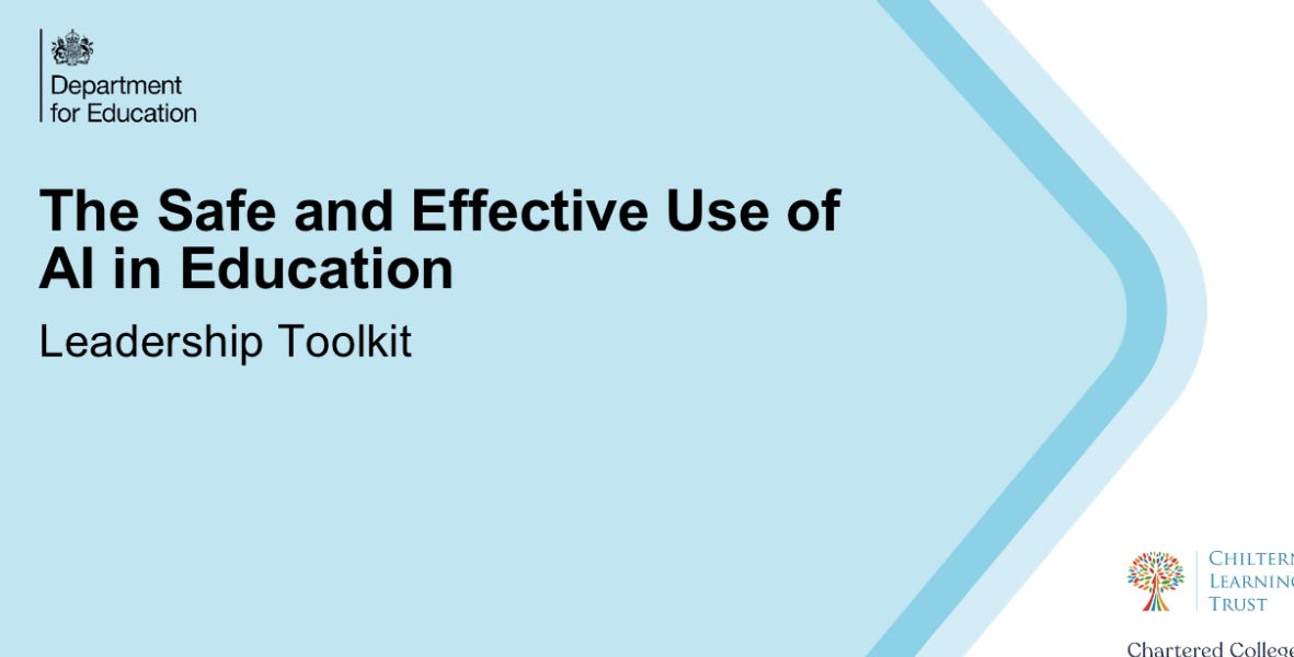 Making Sense of the DfE’s New AI Leadership Toolkit: A Practical Guide ...