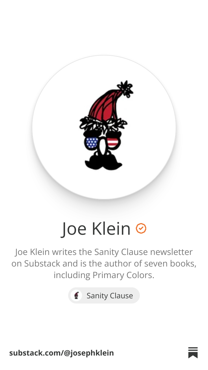 Joe Klein | Substack