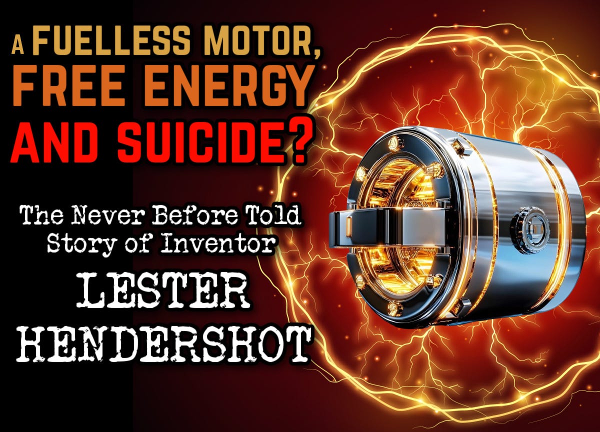 Lester Hendershot: FUELLESS MOTOR, Free Energy and Suicide?
