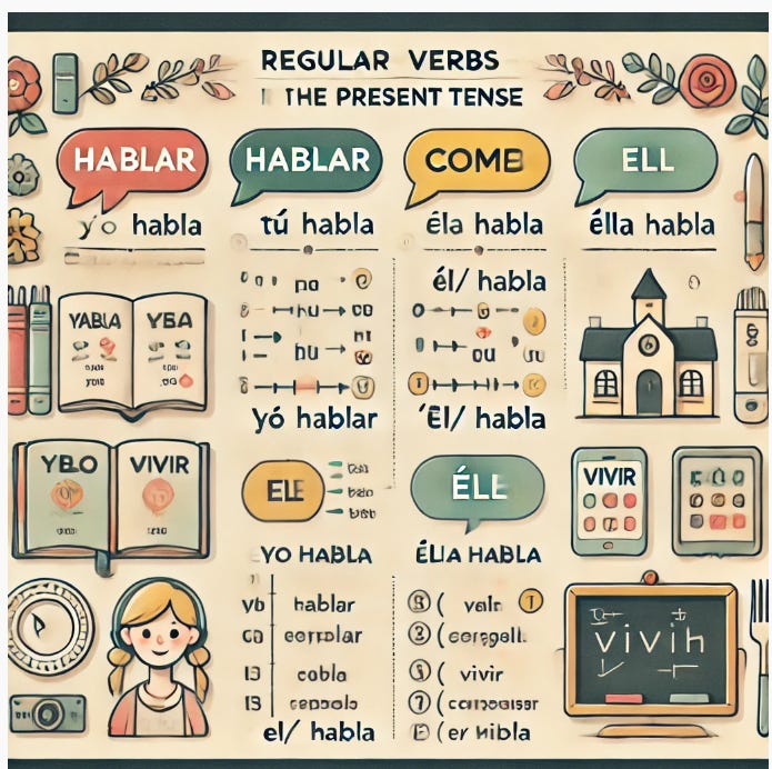 Understanding Regular Verbs in the Present Tense: Hablar, Comer, and Vivir