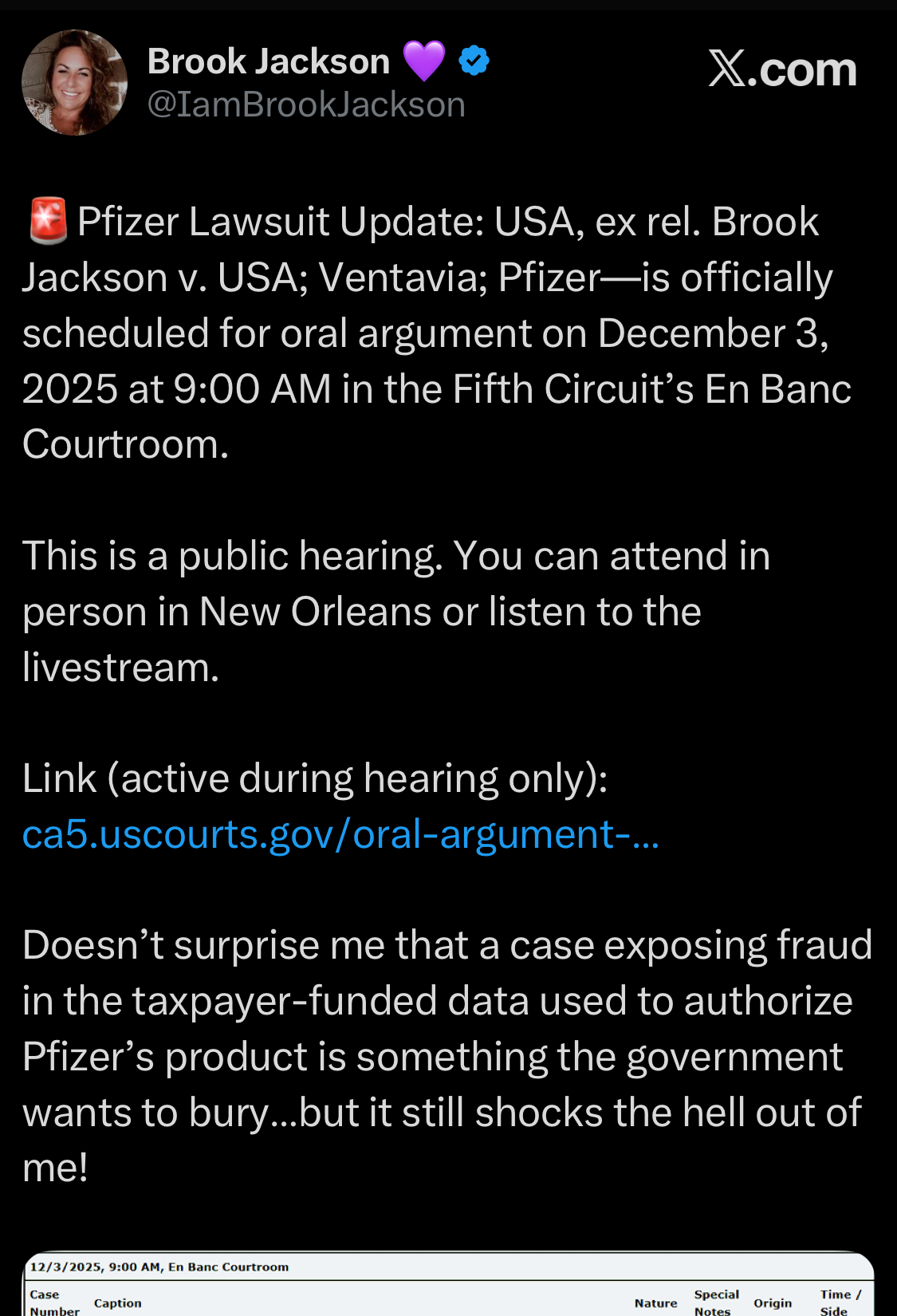 LIVE COURT BROADCAST Oral Argument on the Brook Jackson Appeal vs ...