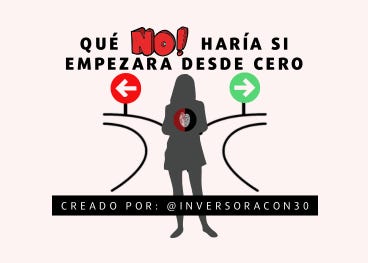 Si empezara hoy DE CERO con mi dinero, NO invertiría PRIMERO