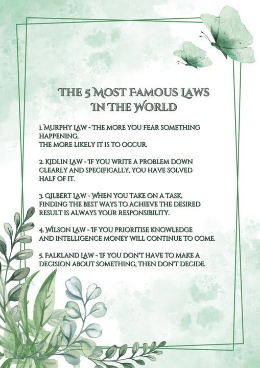 The 5 Most Famous Laws in the World - by Ania Björk