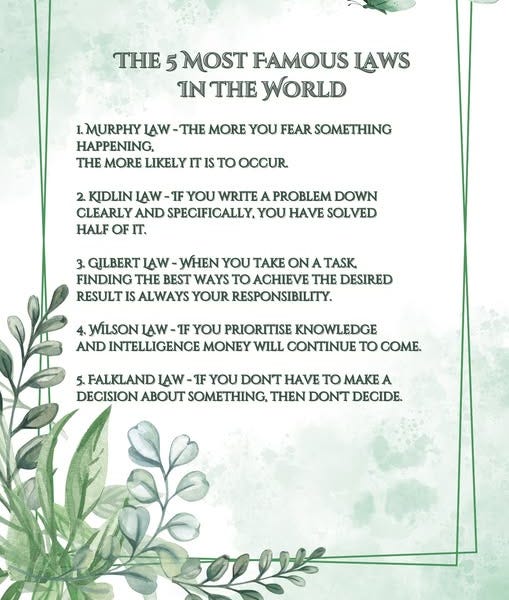 The 5 Most Famous Laws in the World - by Ania Björk