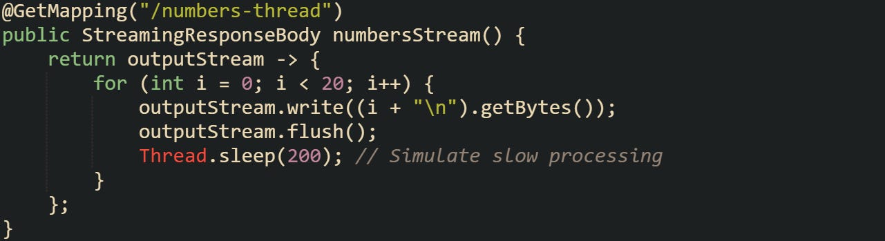 Streaming JSON Output in Spring Boot for Large Responses