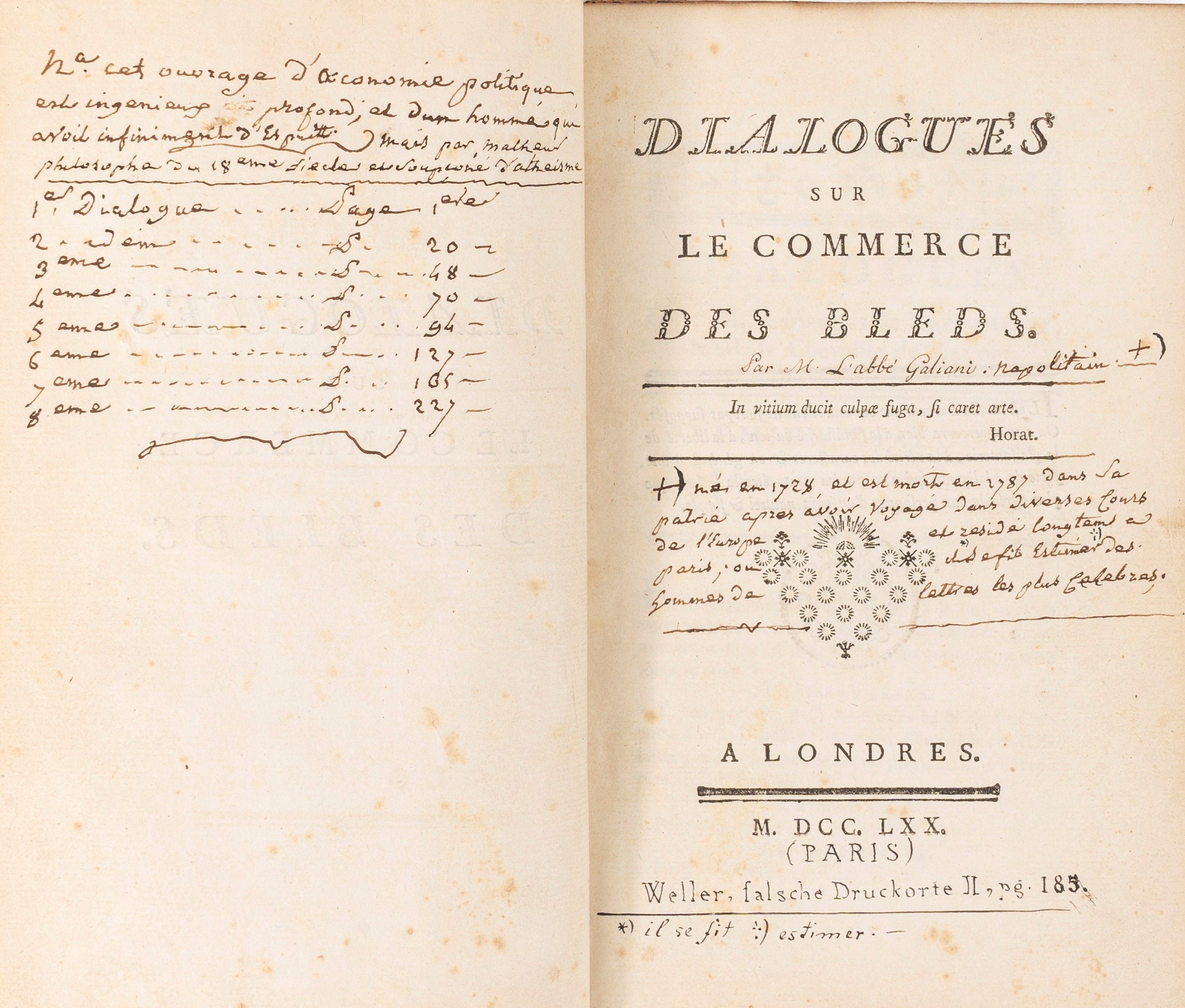 Letters, Wheat, and Wealth: Rediscovering Ferdinando Galiani