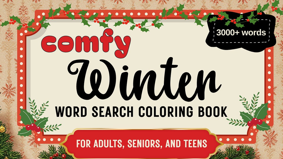 Comfy Winter: Word Search and Coloring Book