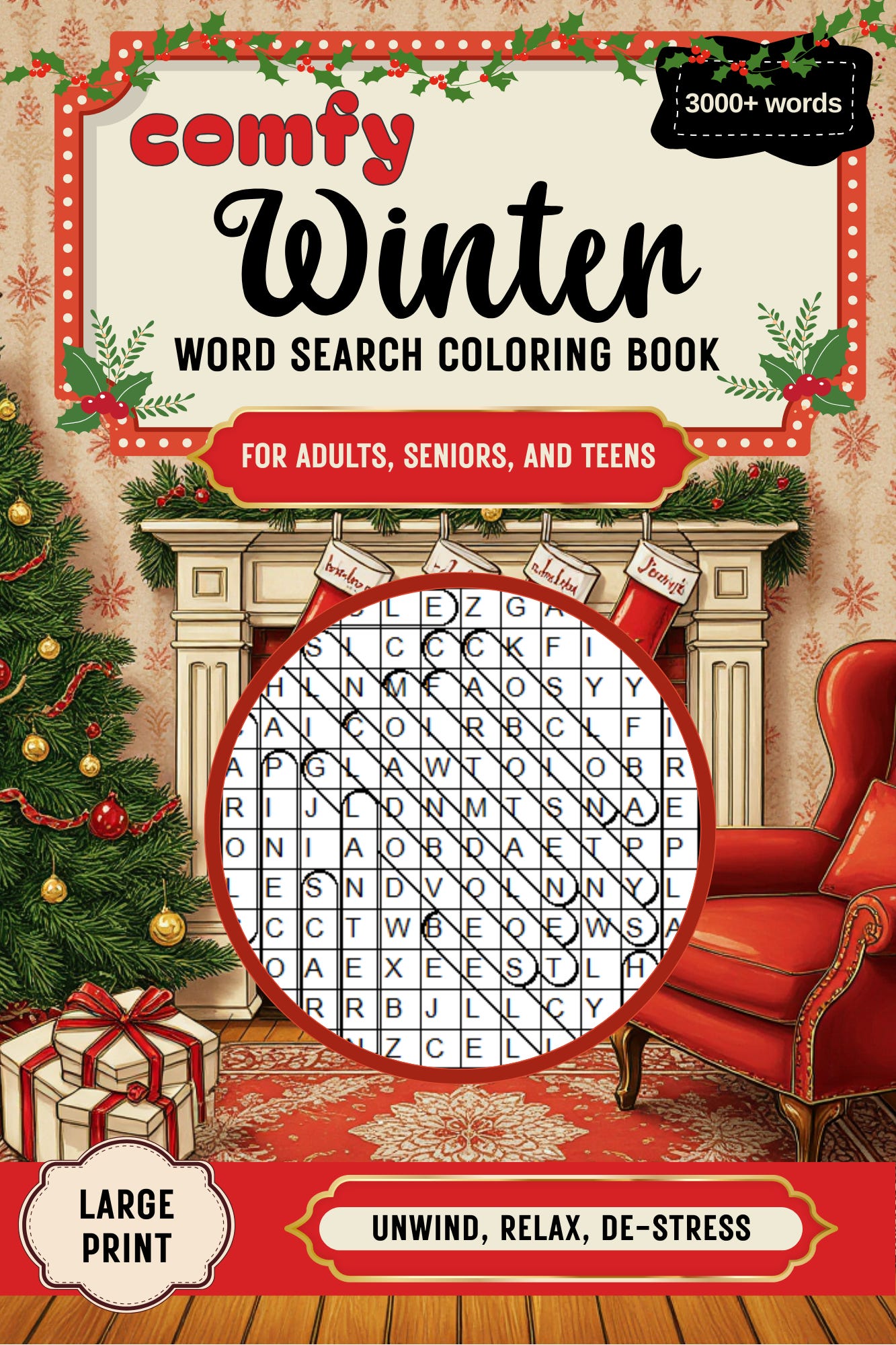 Comfy Winter: Word Search and Coloring Book