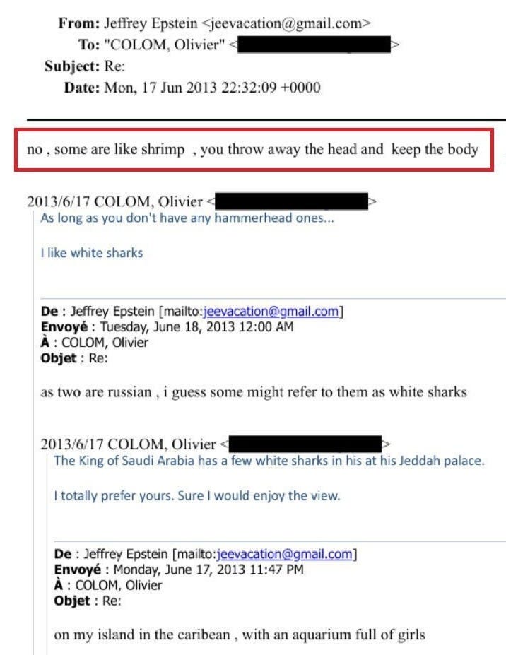 The Epstein files contain admissions of murder and other serious crimes ...