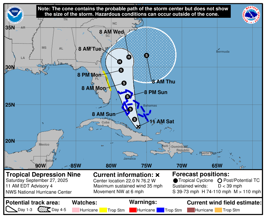 WeatherTiger's Potential Tropical Cyclone Nine Forecast for September 27th