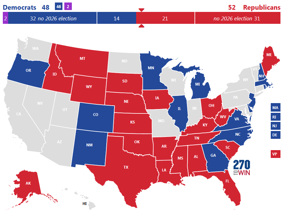The Key Senate Races of 2026 - by Brad Van Arnum