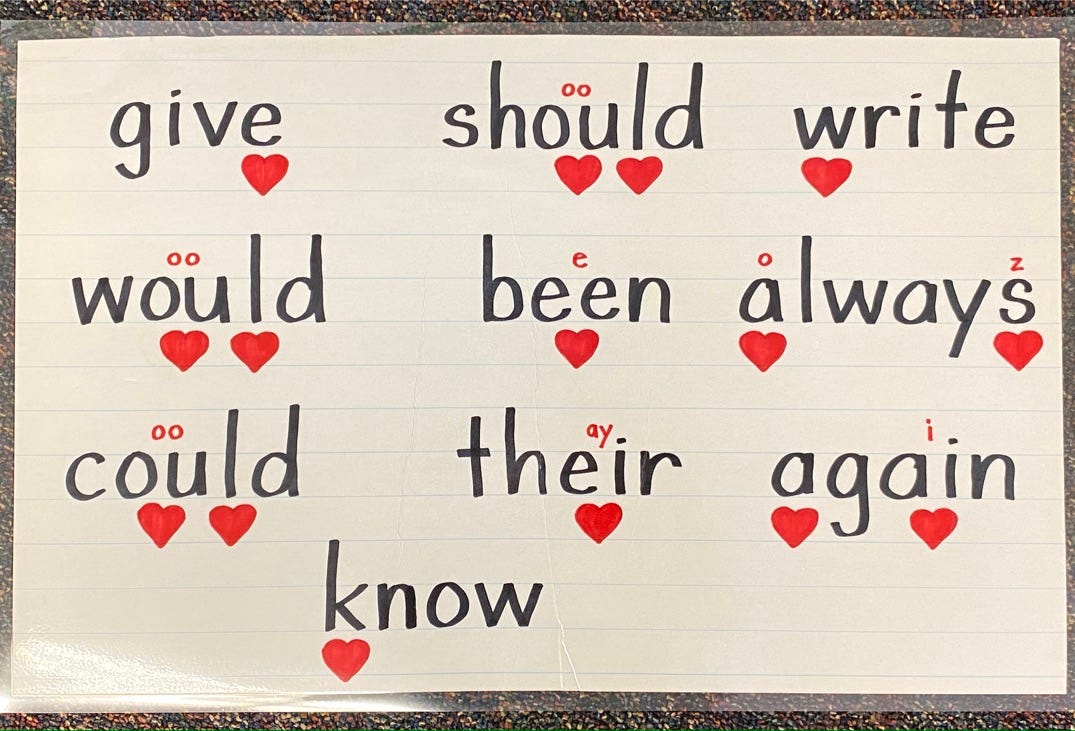 Heart Words - by Randee Bergen - Busy Bee Kindergarten