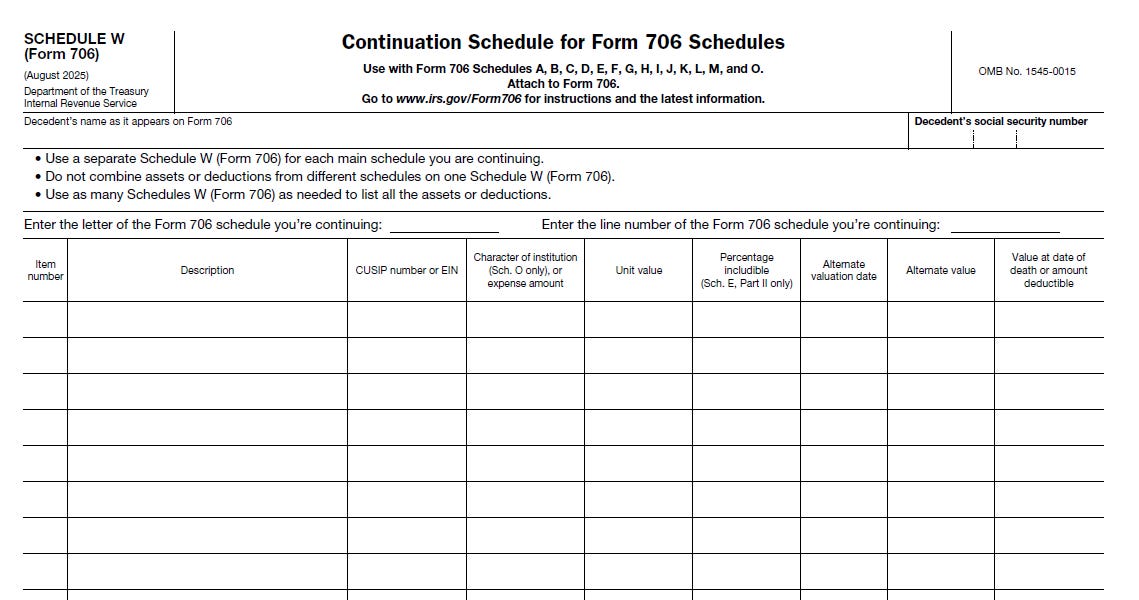 2025 Changes to IRS Form 706 - by Griffin Bridgers