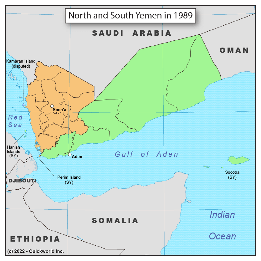 North and South Yemen–Geographically and officially incorrect names!