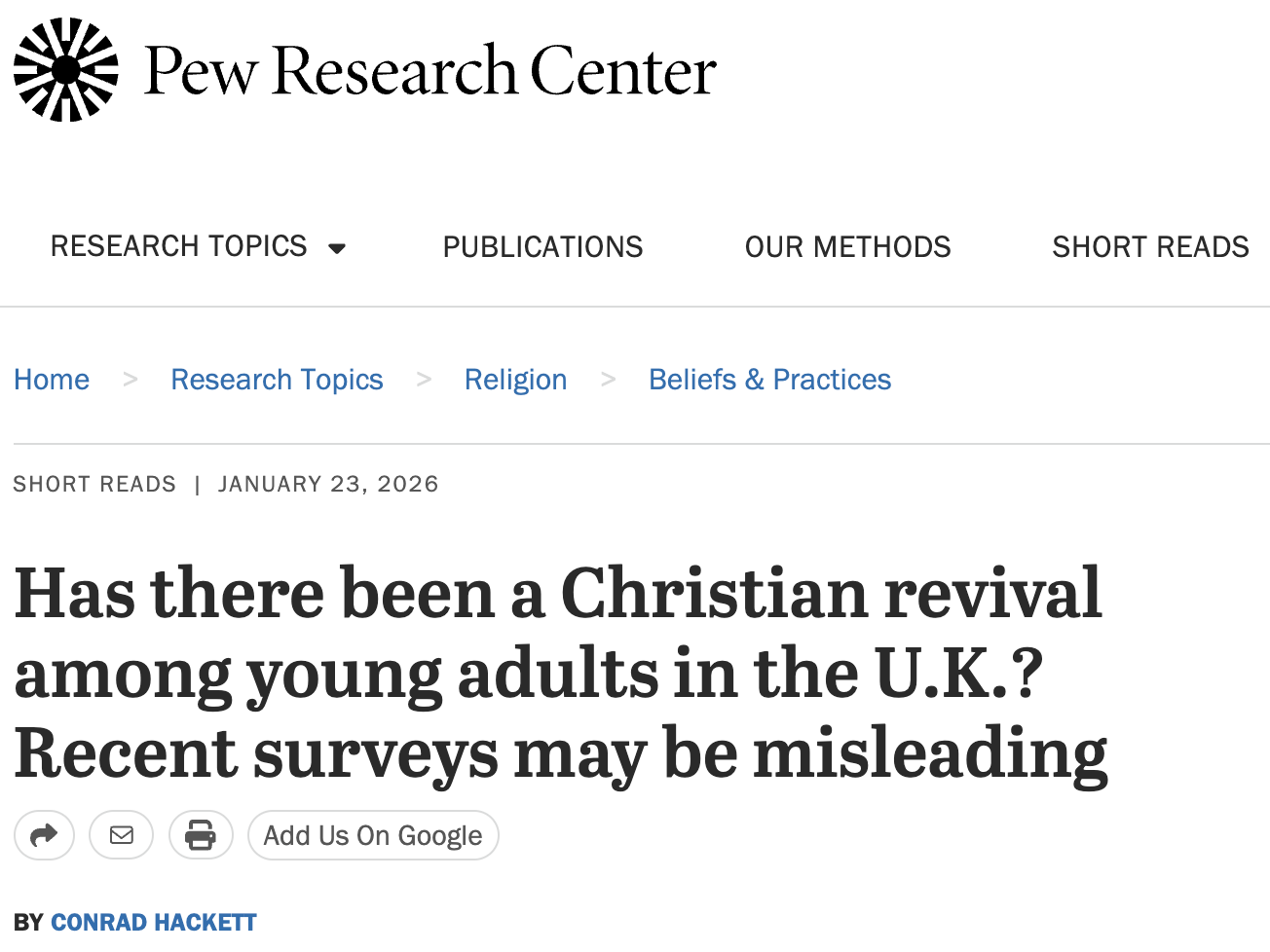 Pew Research Just Debunked a Gen Z Religious Revival. But I Think We're ...