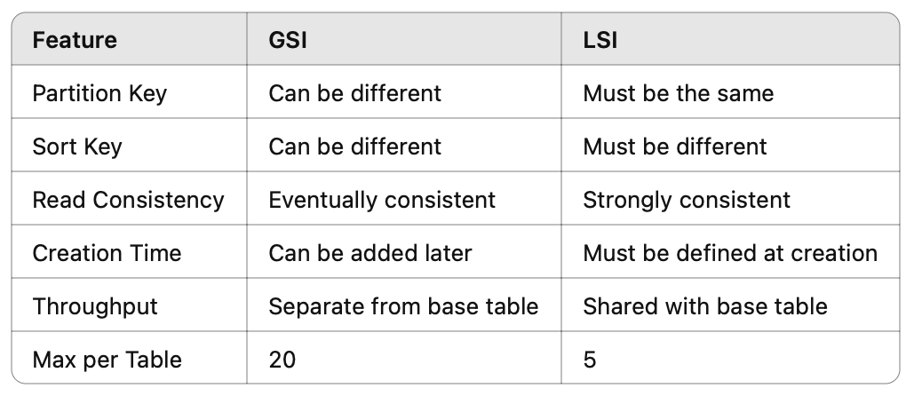When to Use DynamoDB GSIs vs LSIs: Real World Examples