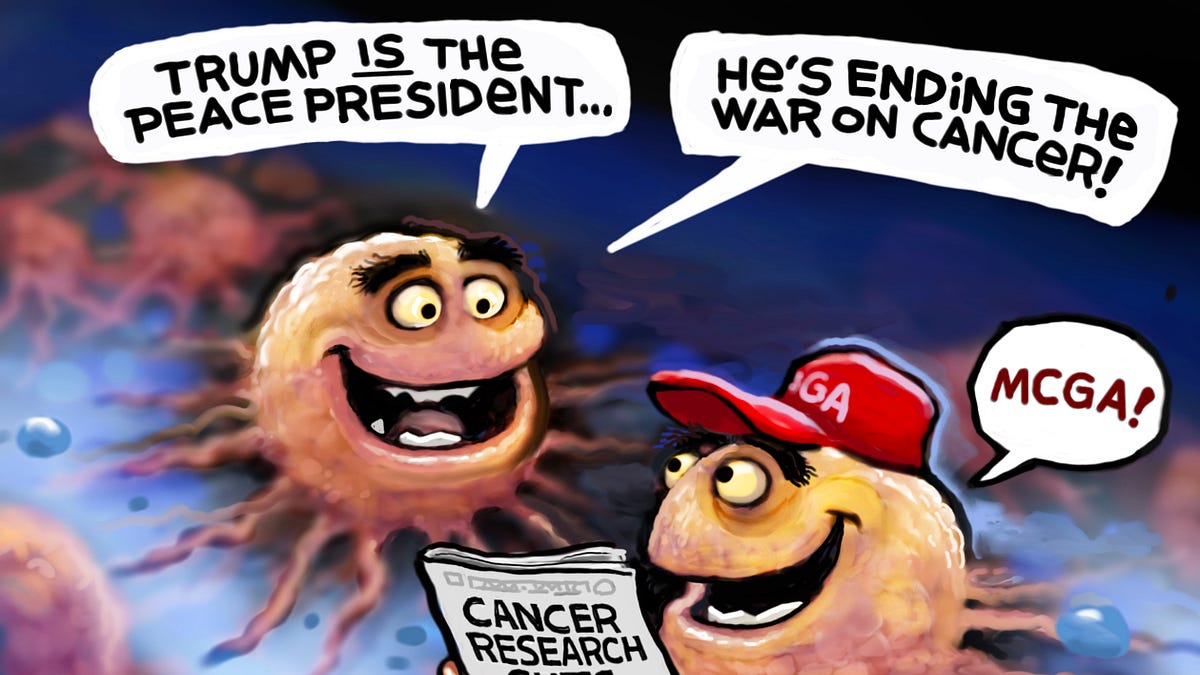 Comments - Trump Cancer and Balloon Guy - by Steve Sack