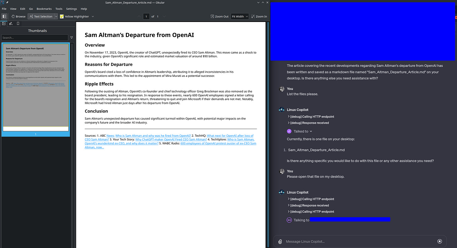 Linux Copilot: Interacting with Linux Desktop via GPTs