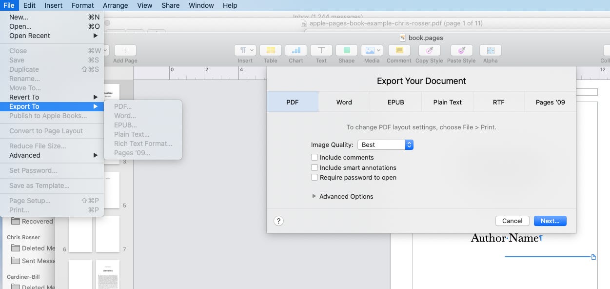 How to create a paperback with Apple Pages