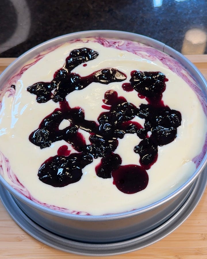 Lemon Blueberry Crumbl Cheesecake - by Henna Sharee
