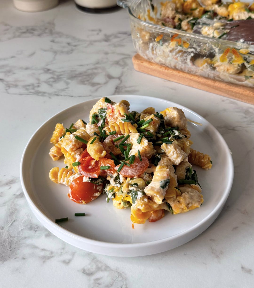 High-Protein Chicken Pasta Bake (Easy & Creamy Dinner)