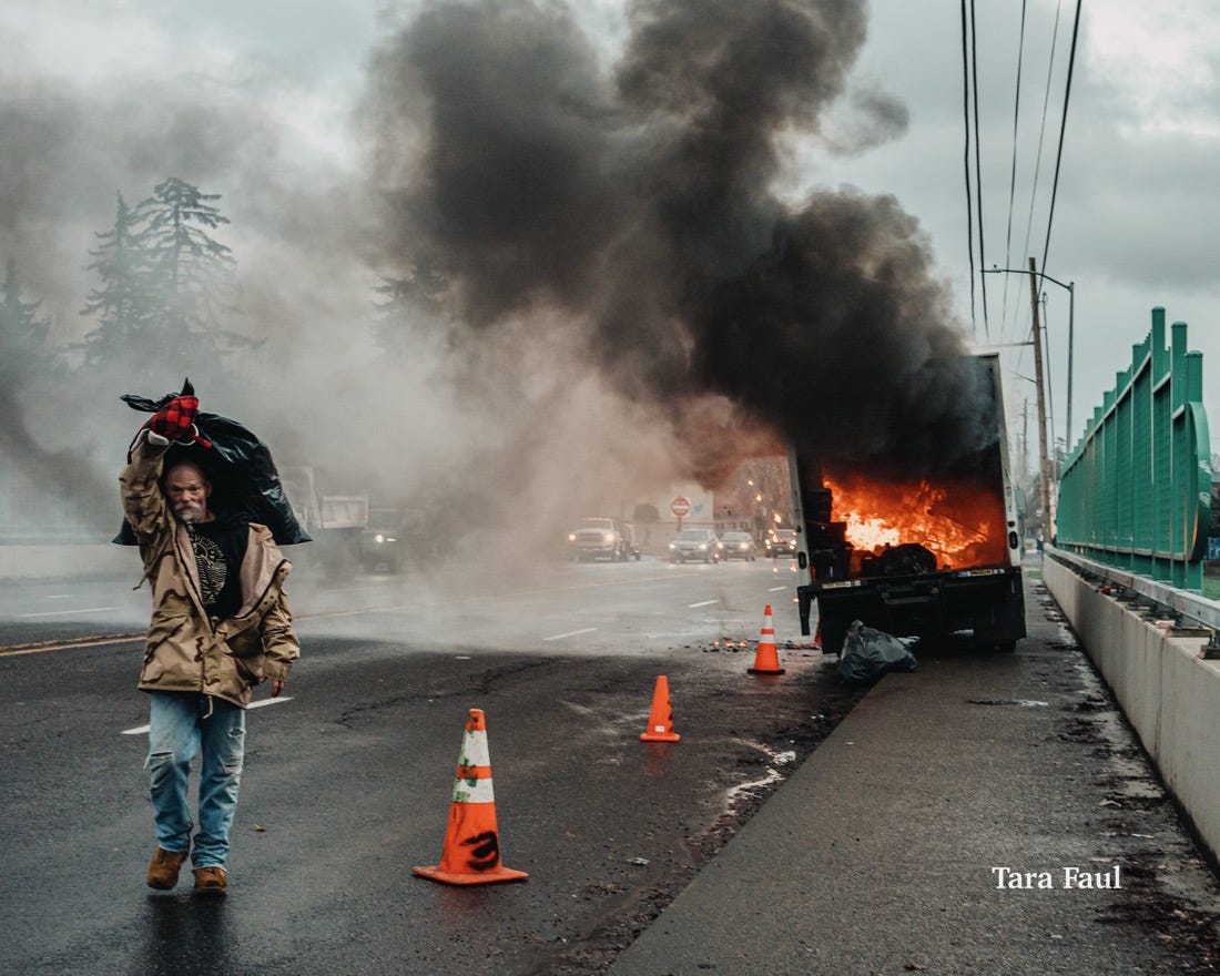 Portland is burning - by Kevin Dahlgren