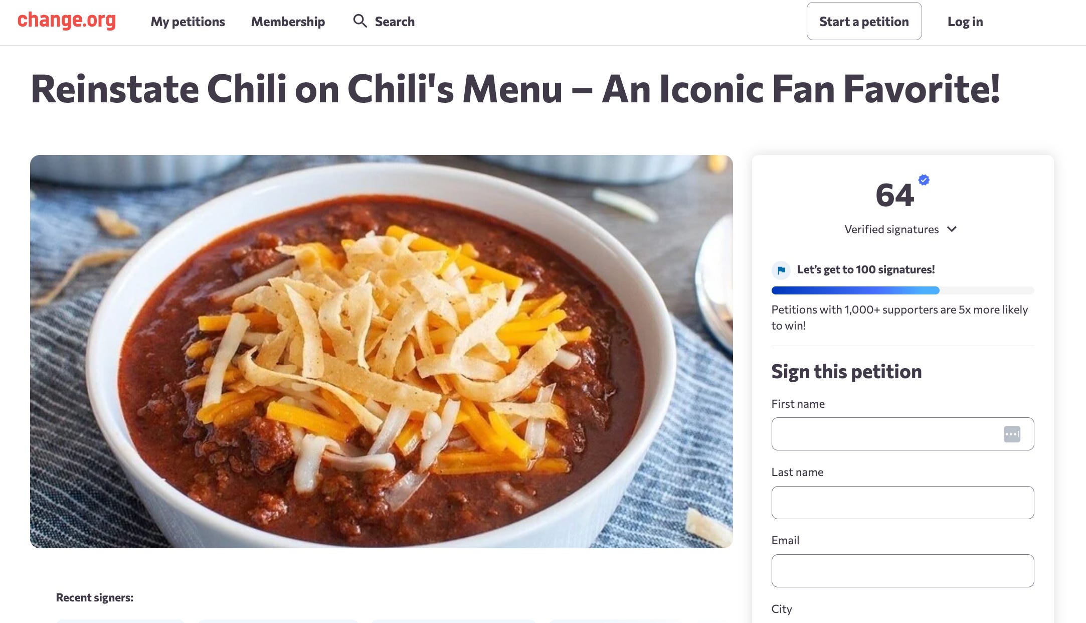 Chili’s doesn’t have chili on the menu anymore.