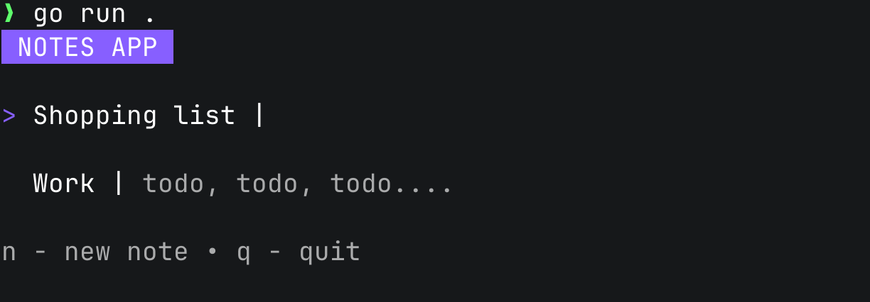 Developing a terminal UI in Go with Bubble Tea