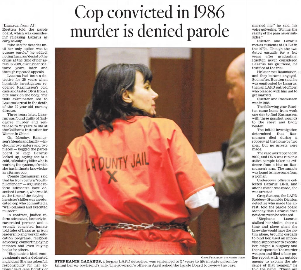 Killer Cop Denied Parole: Former LAPD Detective Stephanie Lazarus to ...