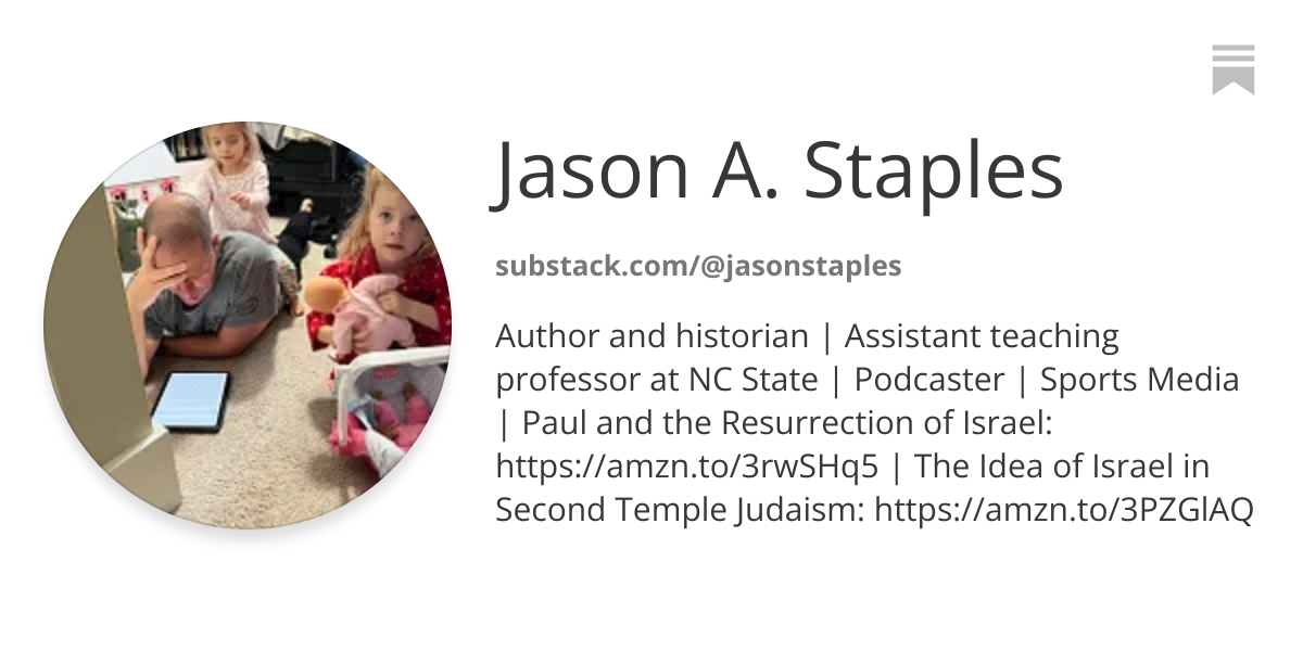 Jason A. Staples | Substack