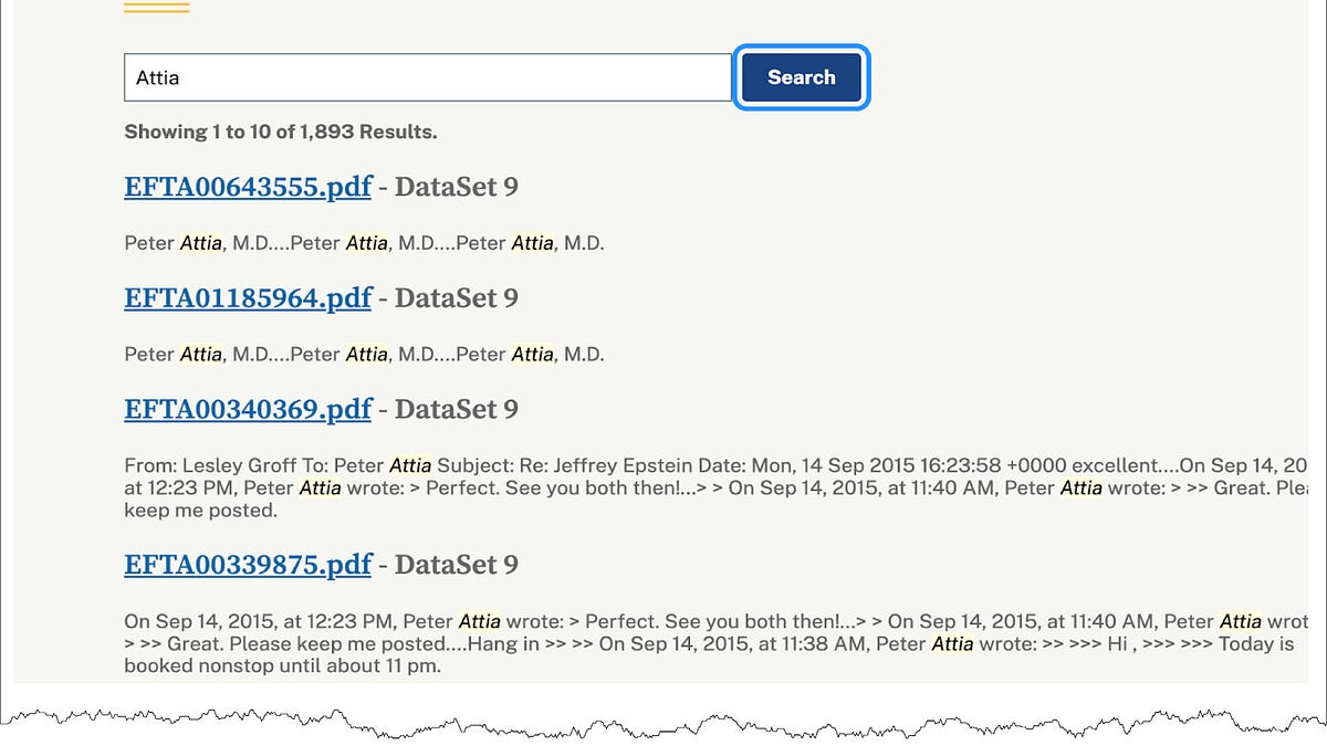 DOJ-Released Files Include Emails Between Dr. Peter Attia and Jeffrey ...