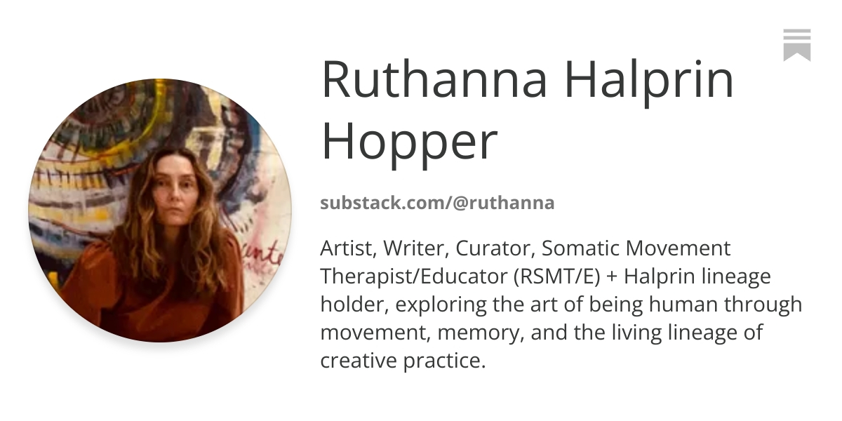 Ruthanna Halprin Hopper | Substack