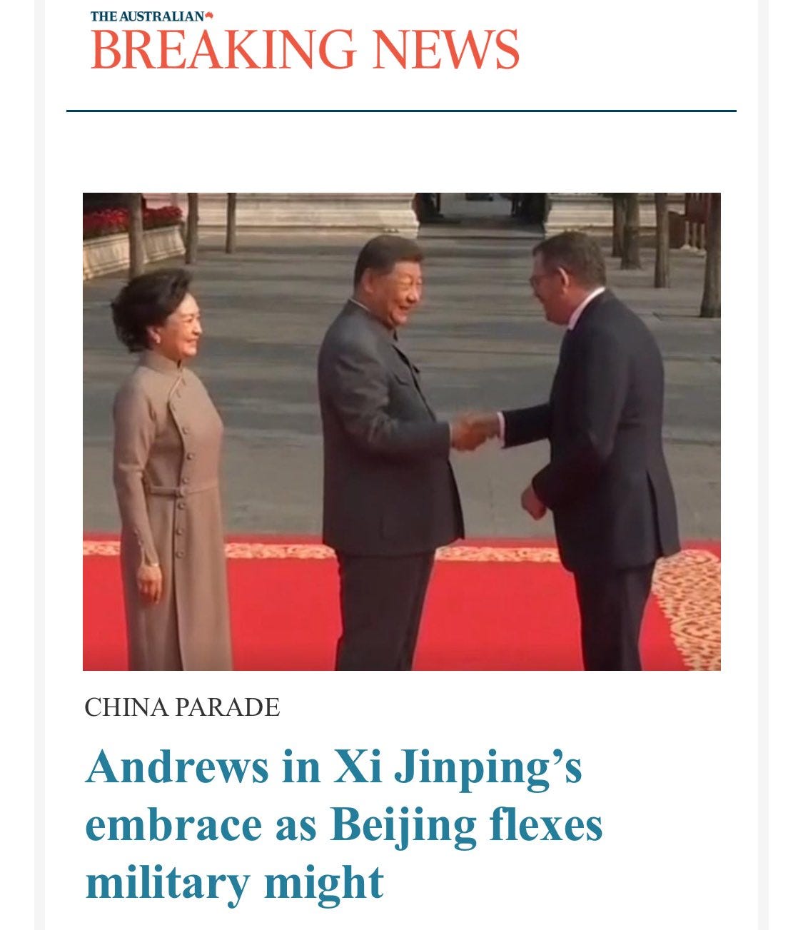 Dan Andrews appearance at Chinese 80th Victory Commemoration a sign of ...