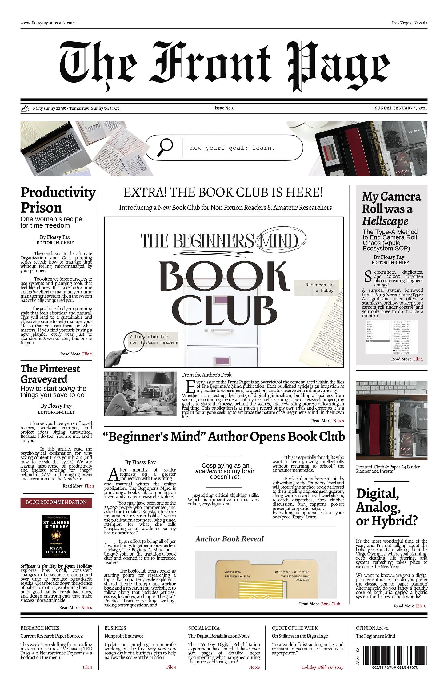 The Front Pager - by Flossy Fay - The Beginners Mind